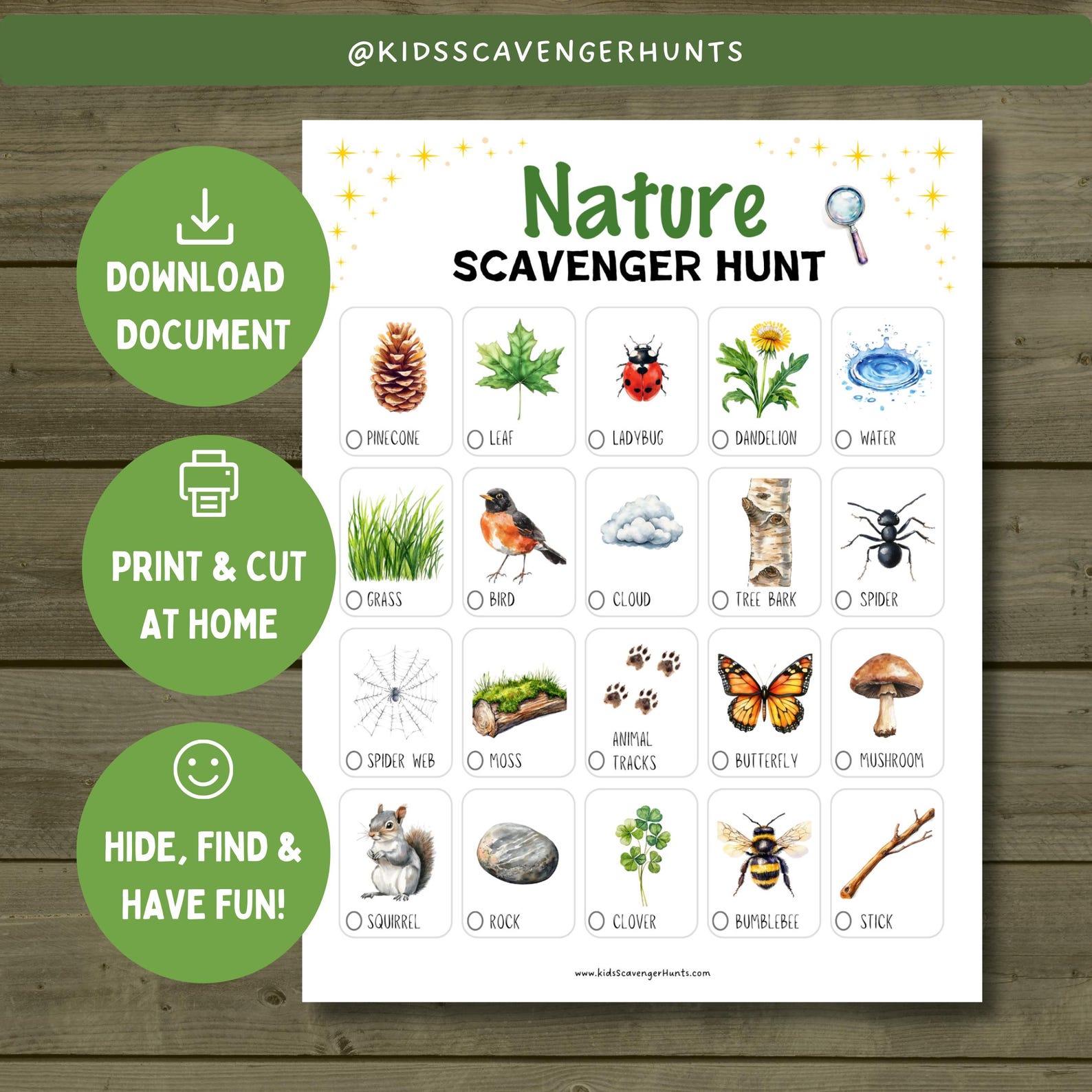 Printable Nature Scavenger Hunt for Kids | Outdoor Scavenger Hunt ...