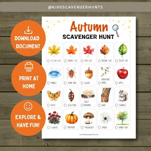 Printable Autumn Scavenger Hunt | Fall Nature Hunt for Kids | Outdoor ...