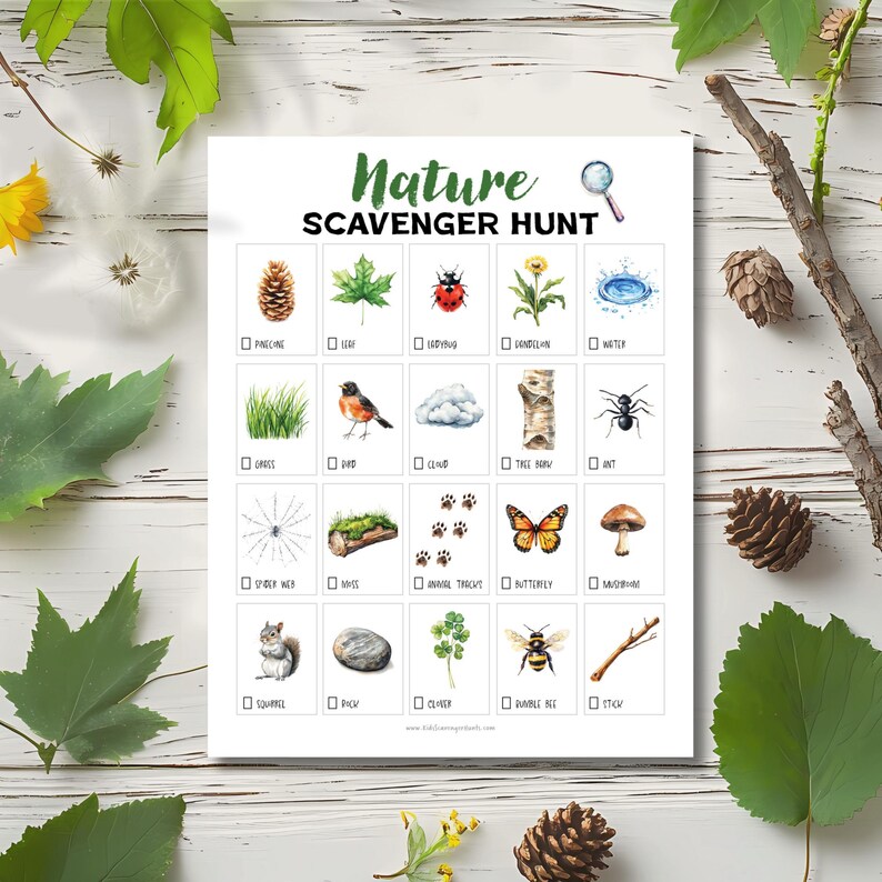 Printable NATURE Scavenger Hunt for Kids Outdoor Scavenger Hunt Kids ...