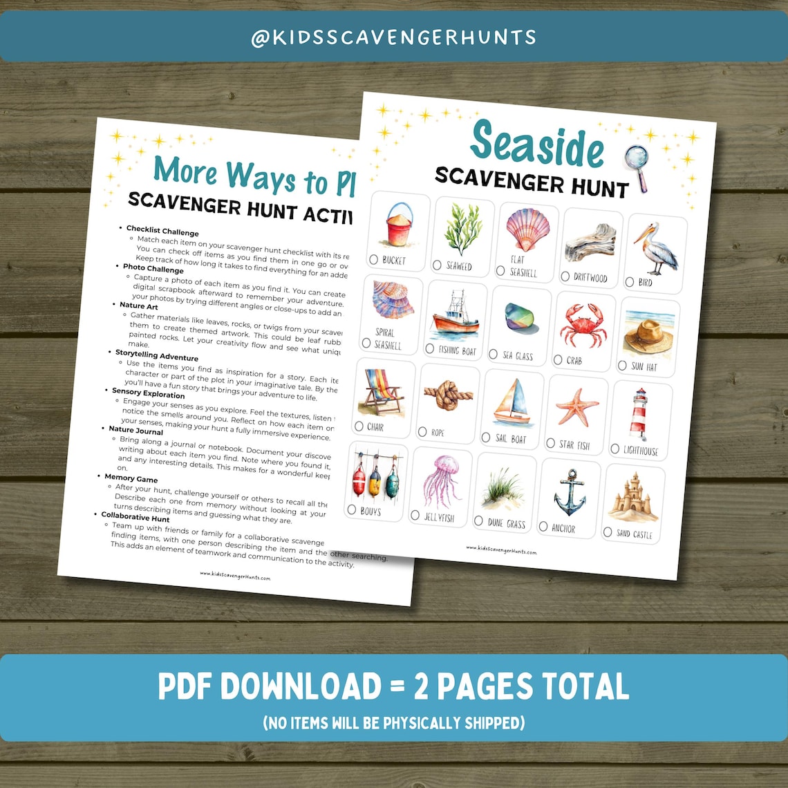 Printable Seaside Scavenger Hunt | Coastal Nature Hunt for Kids ...