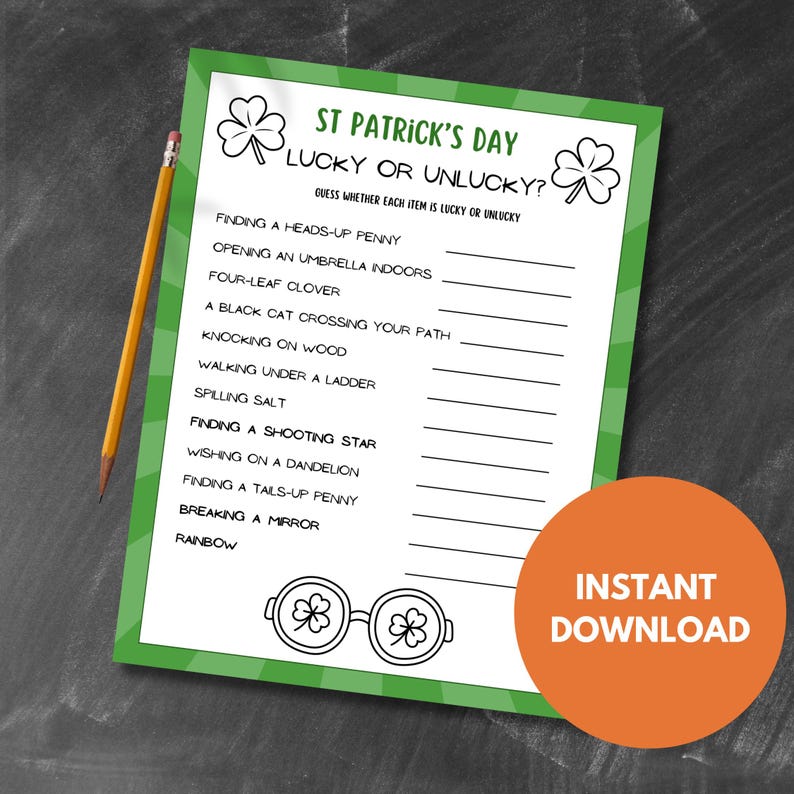 Printable St. Patrick’s Day Lucky or Unlucky Game | Fun Kids Activity ...