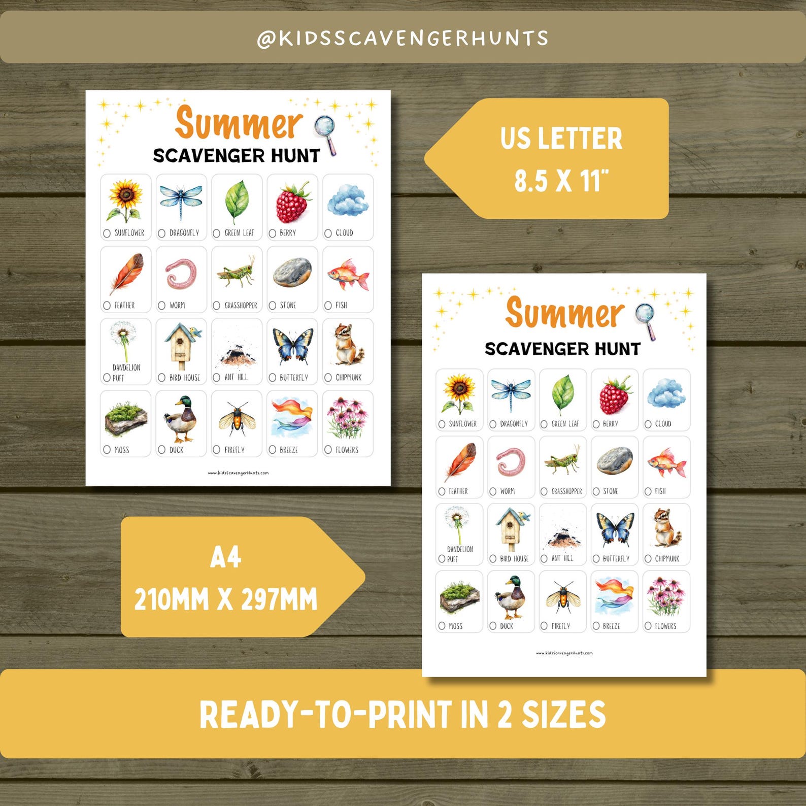 Printable Summer Scavenger Hunt | Nature Hunt for Kids | Outdoor ...