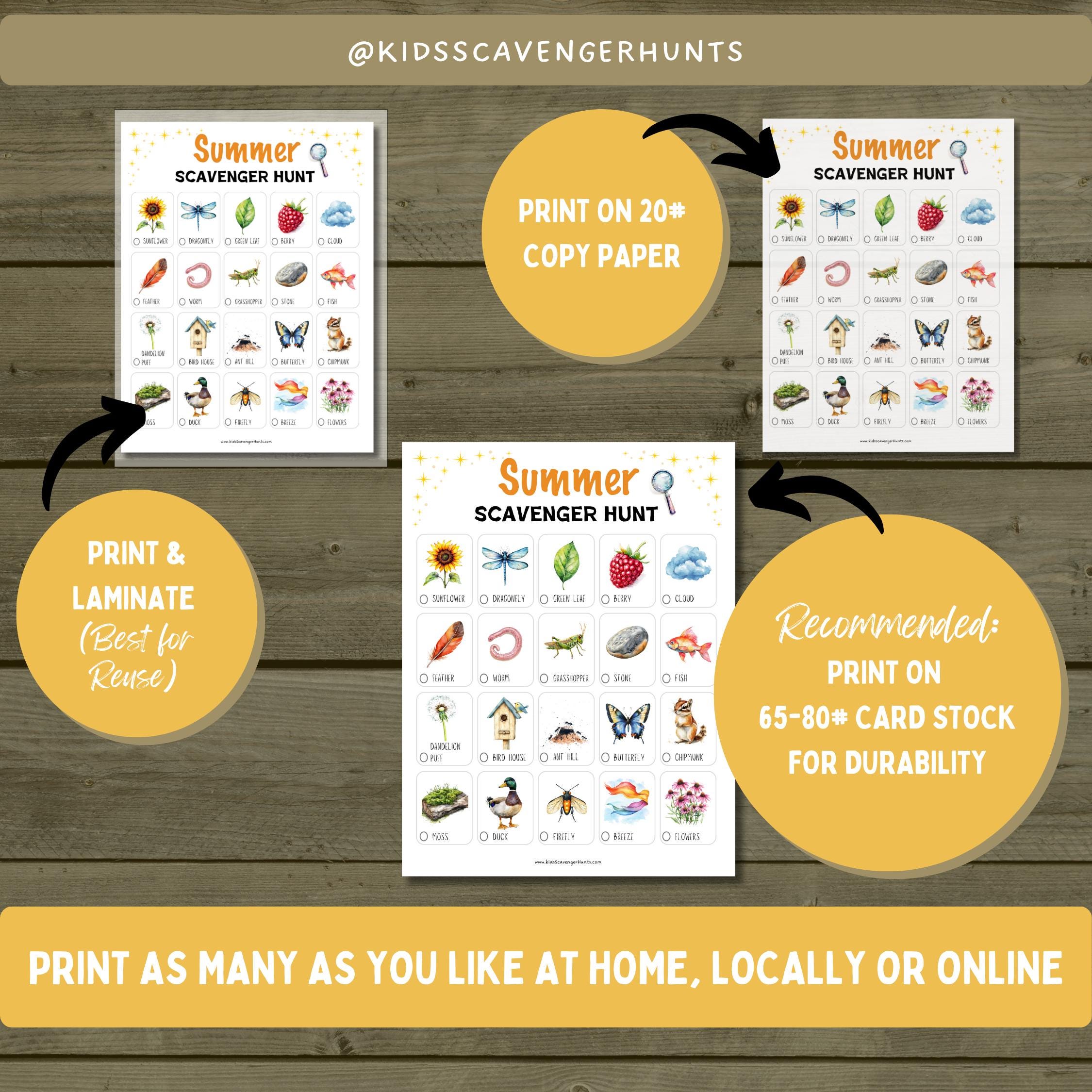 Printable Summer Scavenger Hunt | Nature Hunt for Kids | Outdoor ...