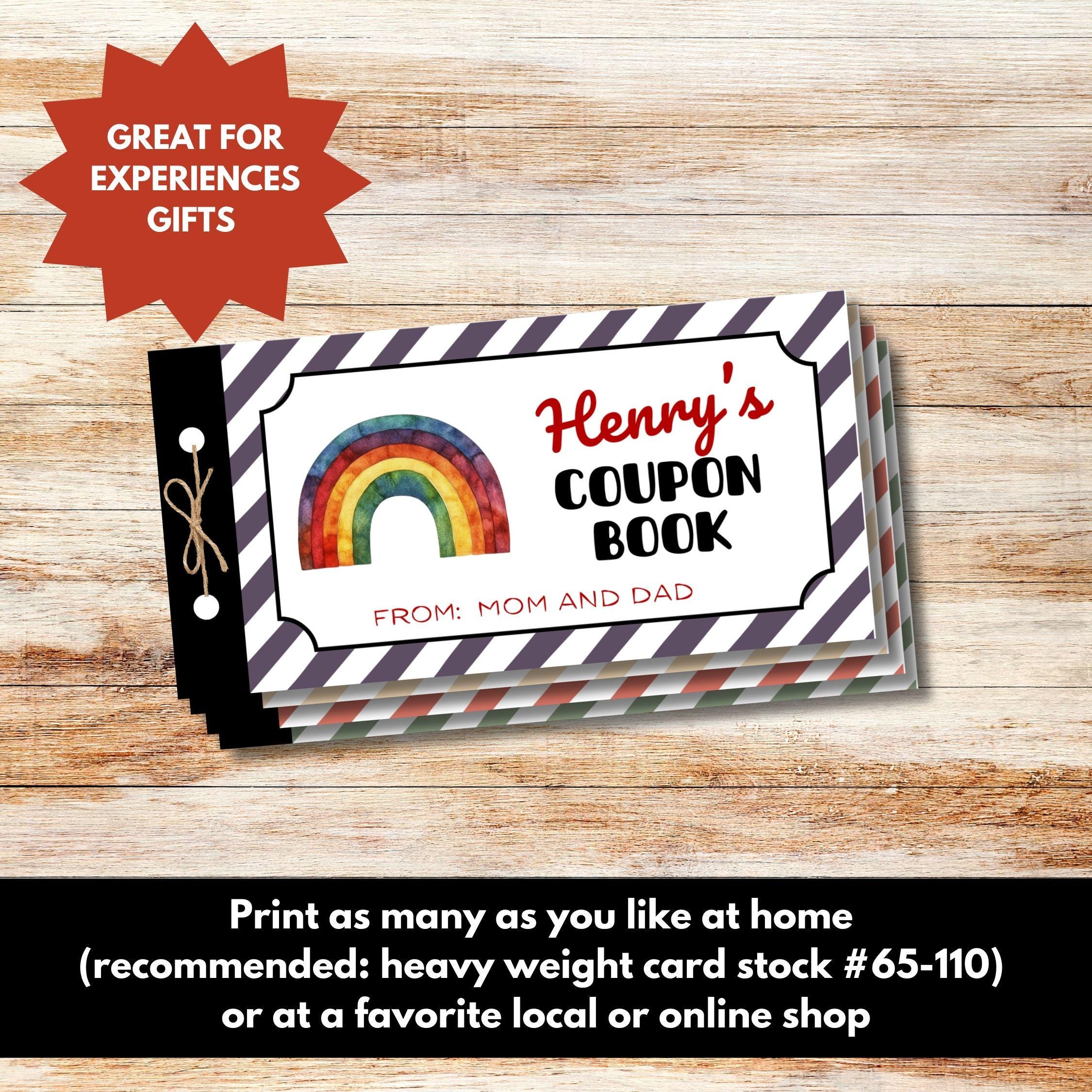 Editable Kids Reward Coupon Book | Printable DIY Gift for Holidays ...