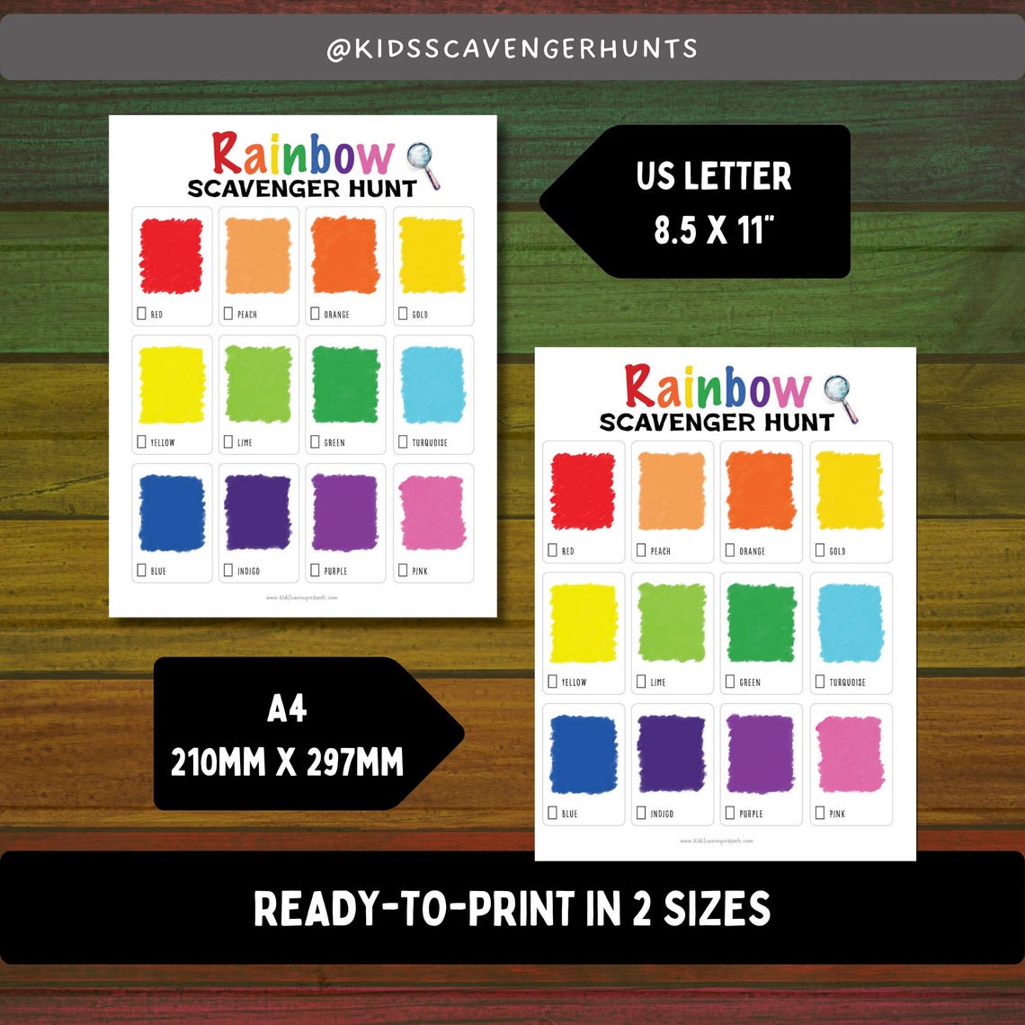 Printable Rainbow Scavenger Hunt | Color Scavenger Hunt for Kids ...
