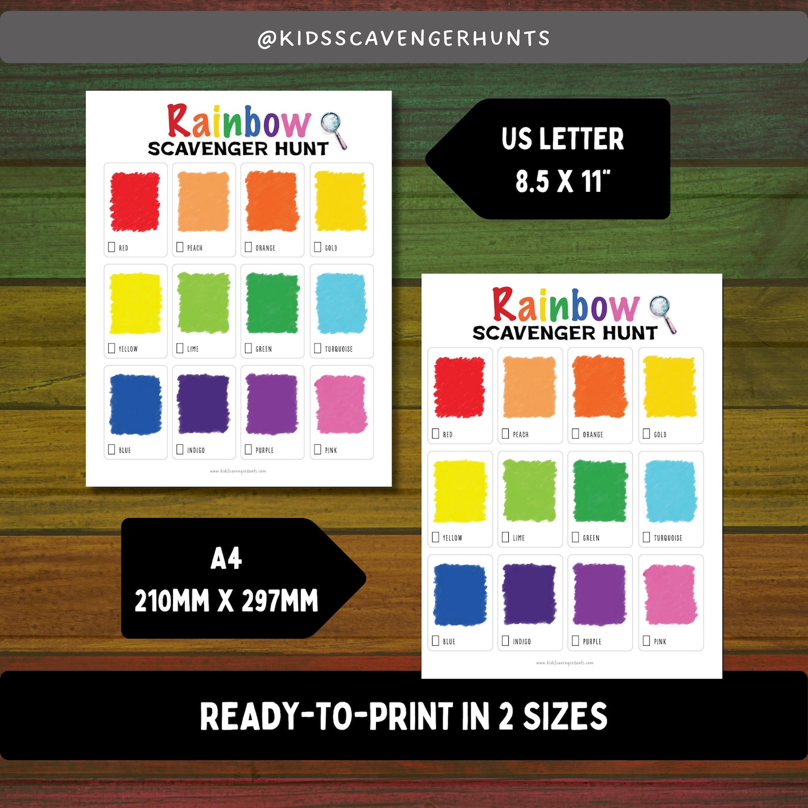 Printable Rainbow Scavenger Hunt | Color Scavenger Hunt for Kids ...