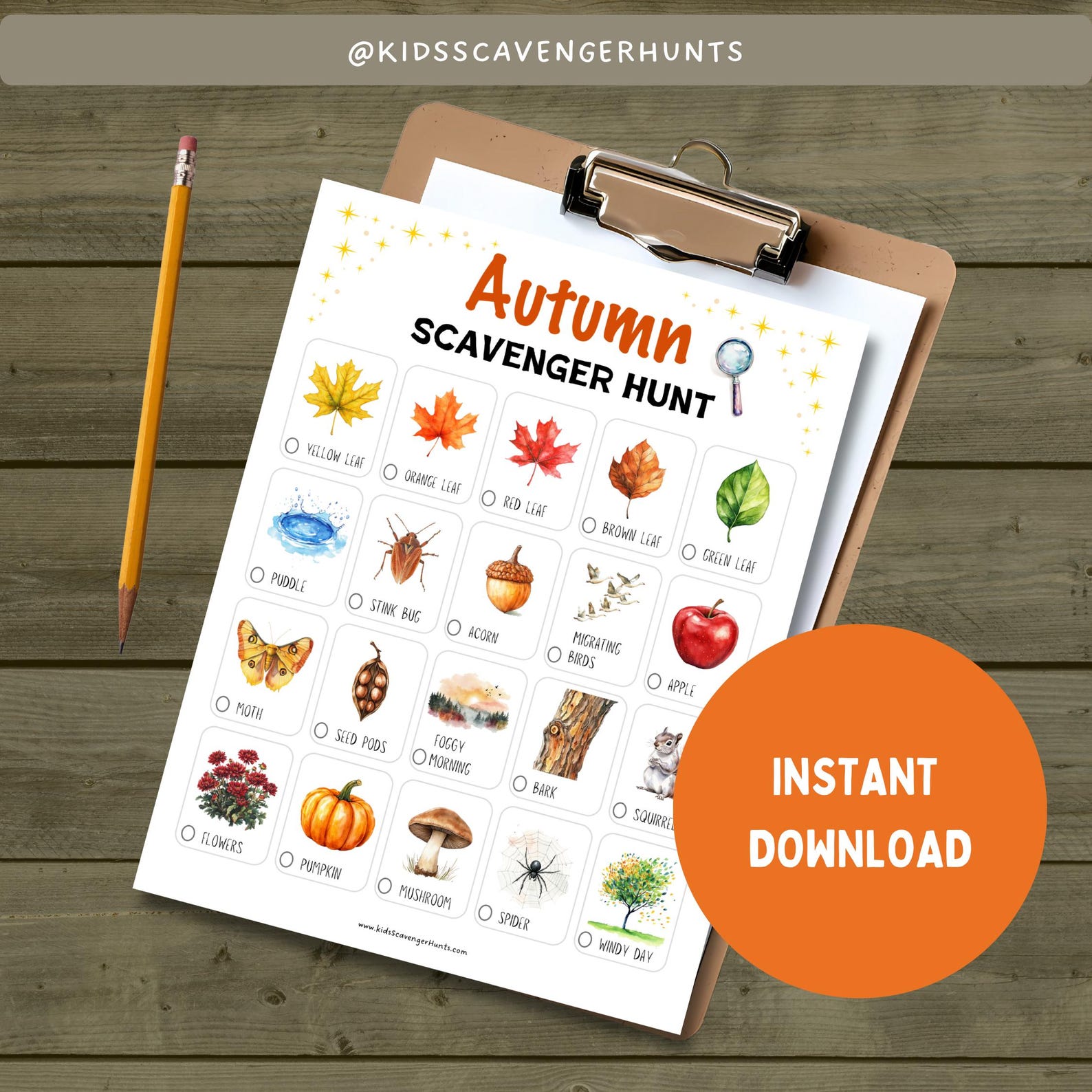 Printable Autumn Scavenger Hunt | Fall Nature Hunt for Kids | Outdoor ...