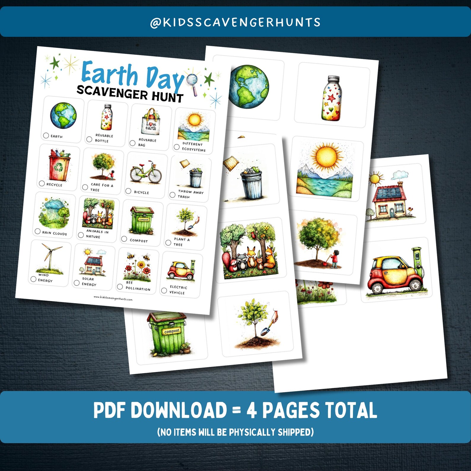 Earth Day Scavenger Hunt | Printable Earth Day Activity for Kids ...
