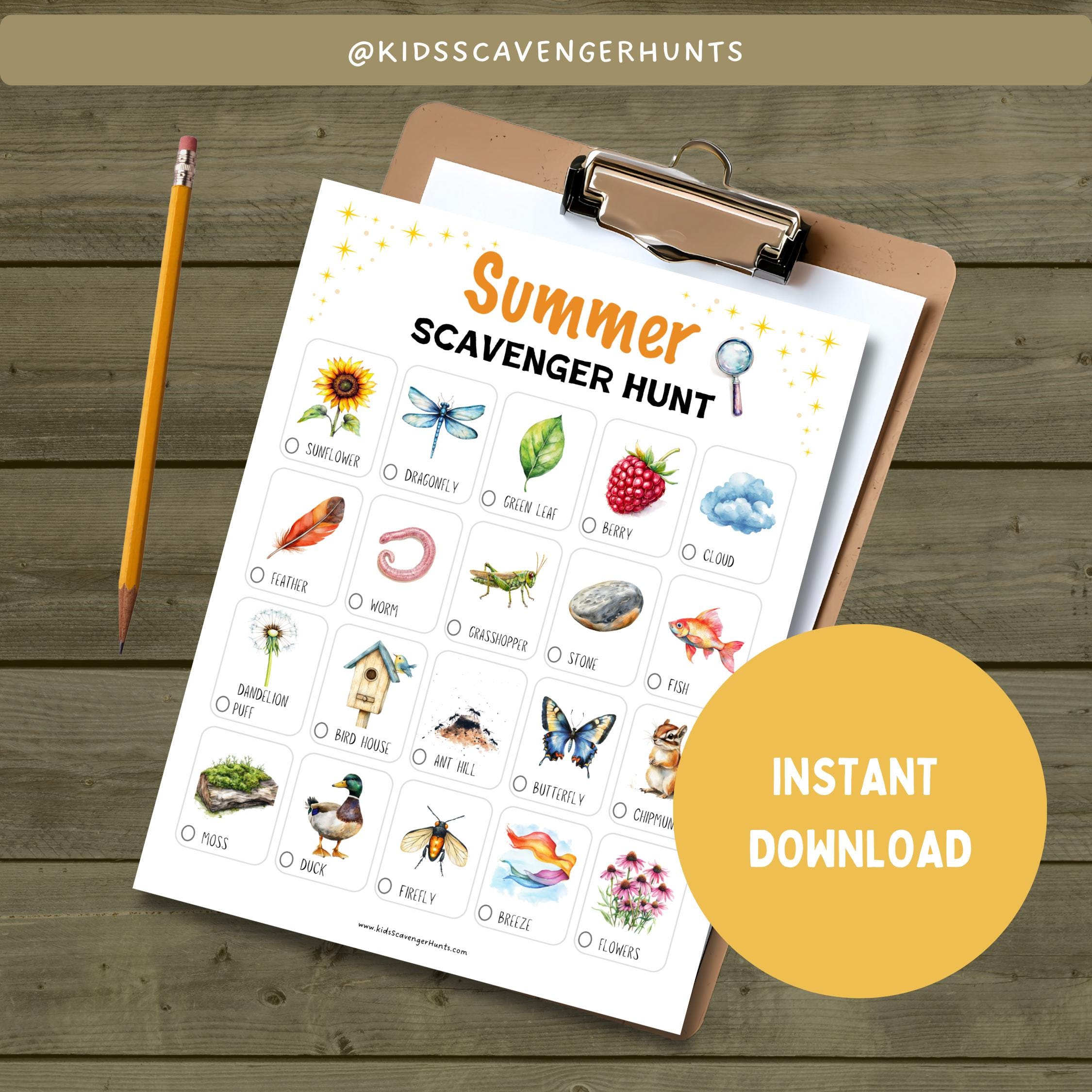 Printable Summer Scavenger Hunt | Nature Hunt for Kids | Outdoor ...