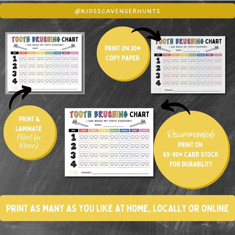 Printable Tooth Brushing Chart for Kids | Toddler Hygiene Tracker ...