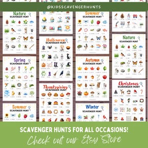 Printable 4-season Scavenger Hunt Bundle | Spring, Summer, Autumn ...