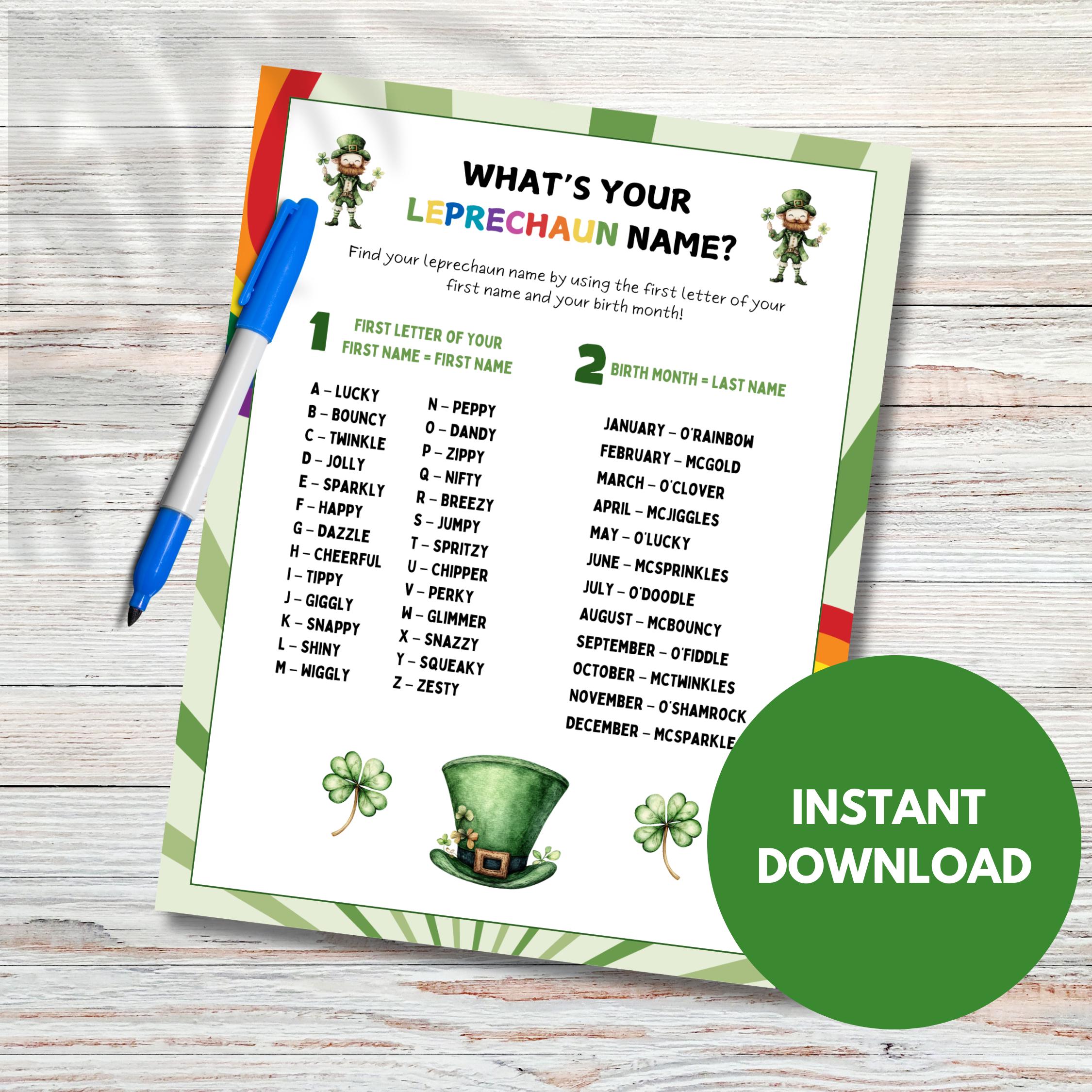 Printable St. Patrick’s Day Leprechaun Name Game | Fun Kids Activity ...