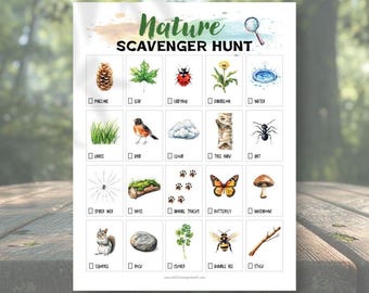 Printable SPRING Nature Scavenger Hunt for Kids Outdoor Scavenger Hunt ...