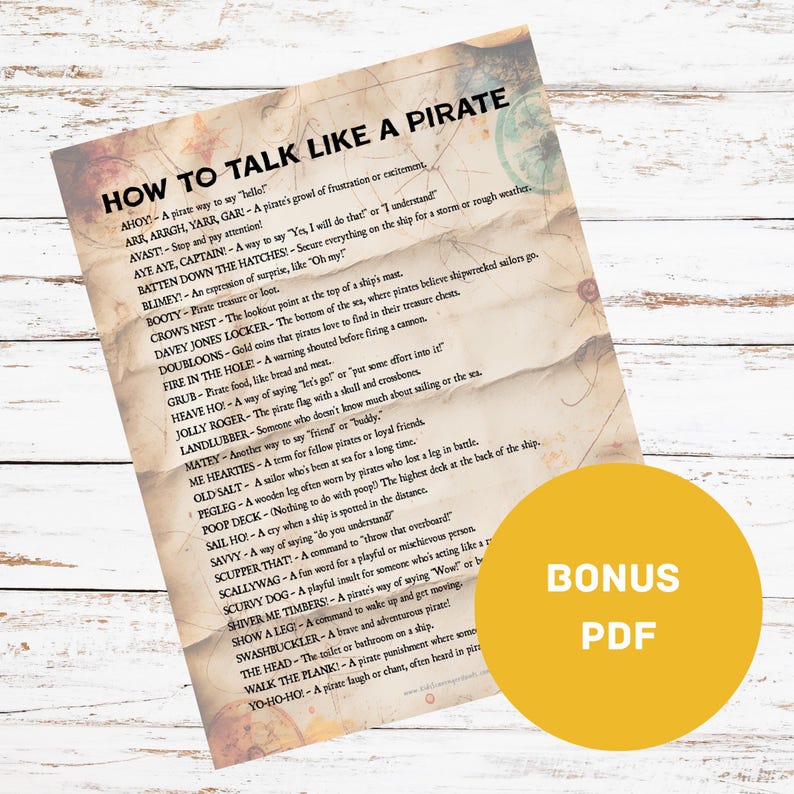 Pirate Scavenger Hunt for Kids Birthday Party Game, Printable Pirate ...