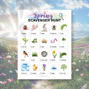 Printable SPRING Nature Scavenger Hunt for Kids Outdoor Scavenger Hunt ...