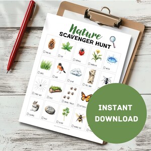 Printable NATURE Scavenger Hunt for Kids Outdoor Scavenger Hunt Kids ...
