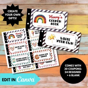 Editable Kids Reward Coupon Book | Printable DIY Gift for Holidays ...