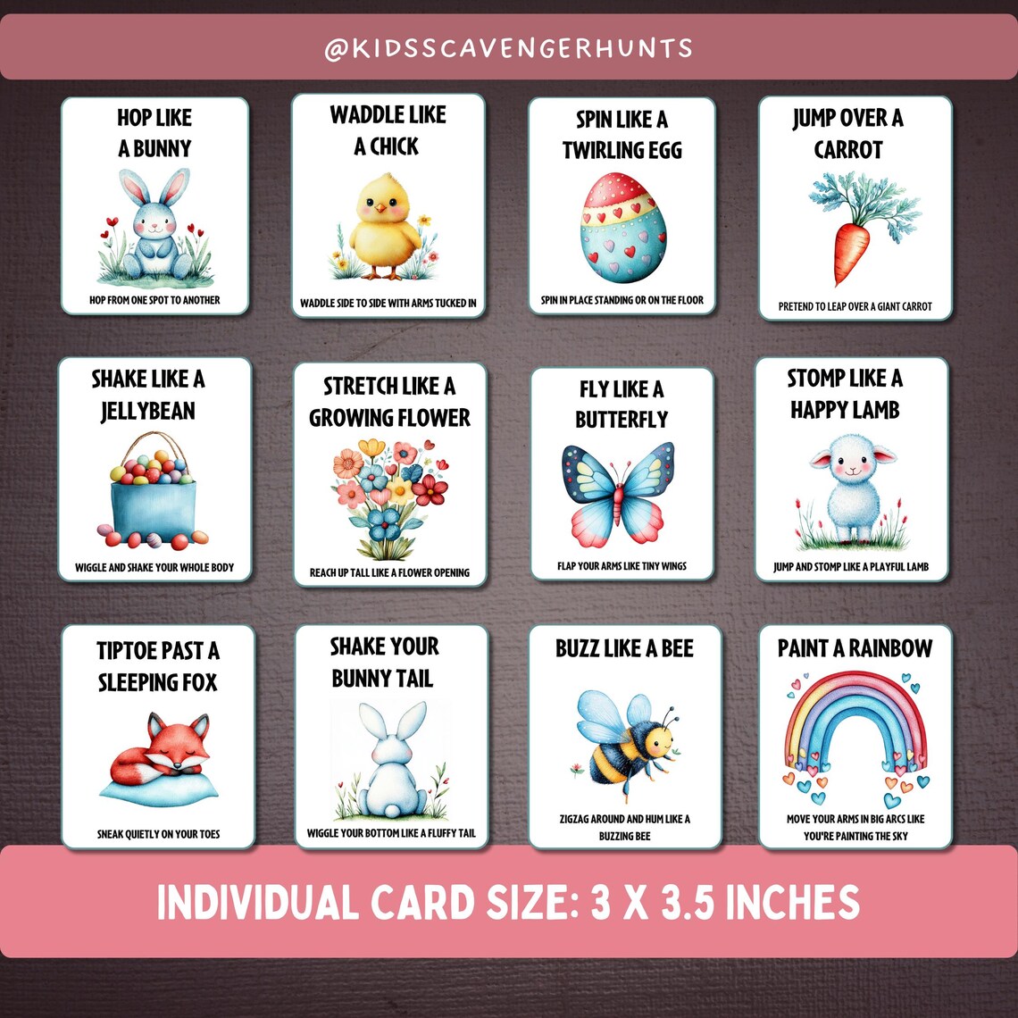 Printable Easter Movement Cards | Fun Gross Motor Game for Kids ...