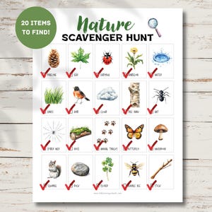 Printable NATURE Scavenger Hunt for Kids Outdoor Scavenger Hunt Kids ...