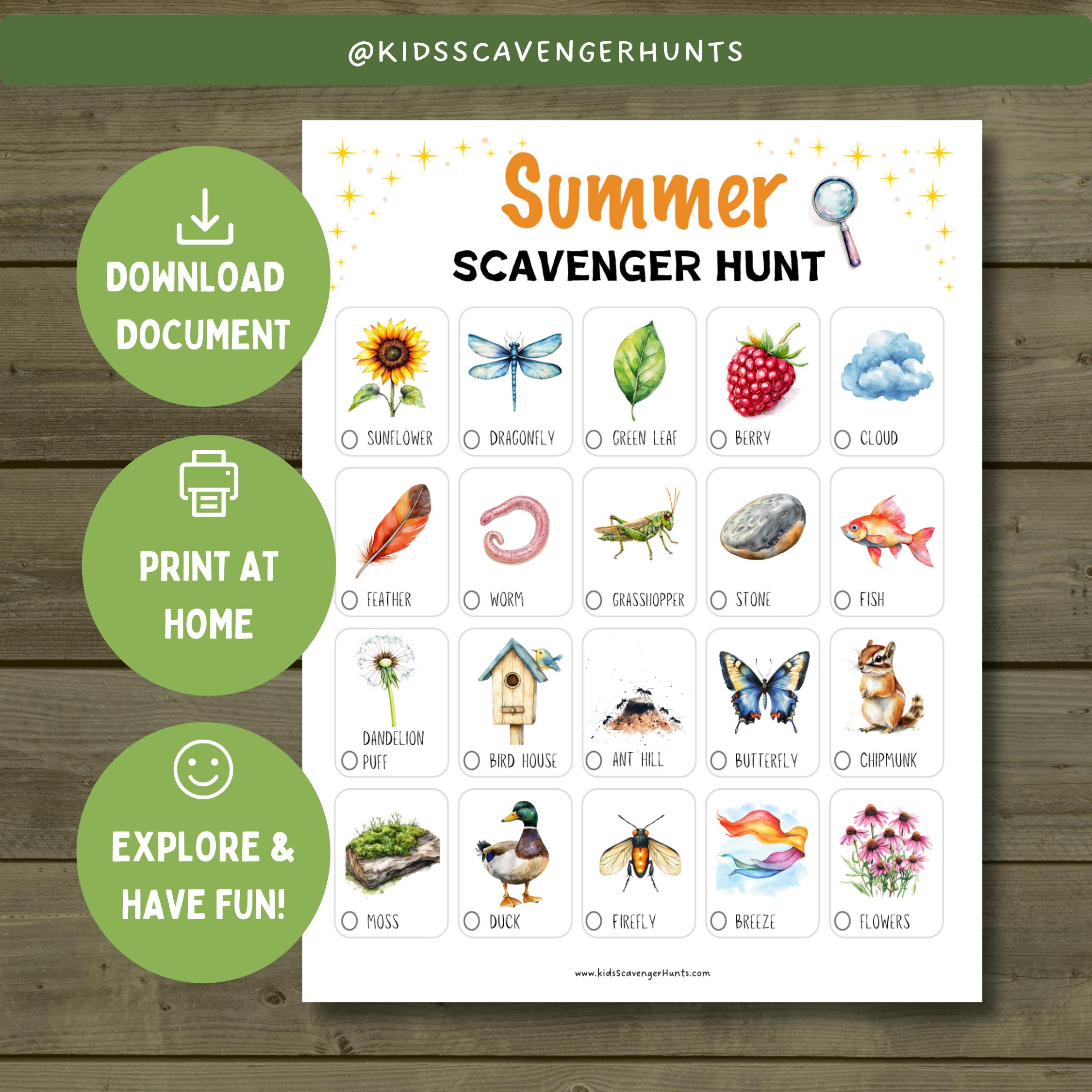 Printable 4-season Scavenger Hunt Bundle | Spring, Summer, Autumn ...