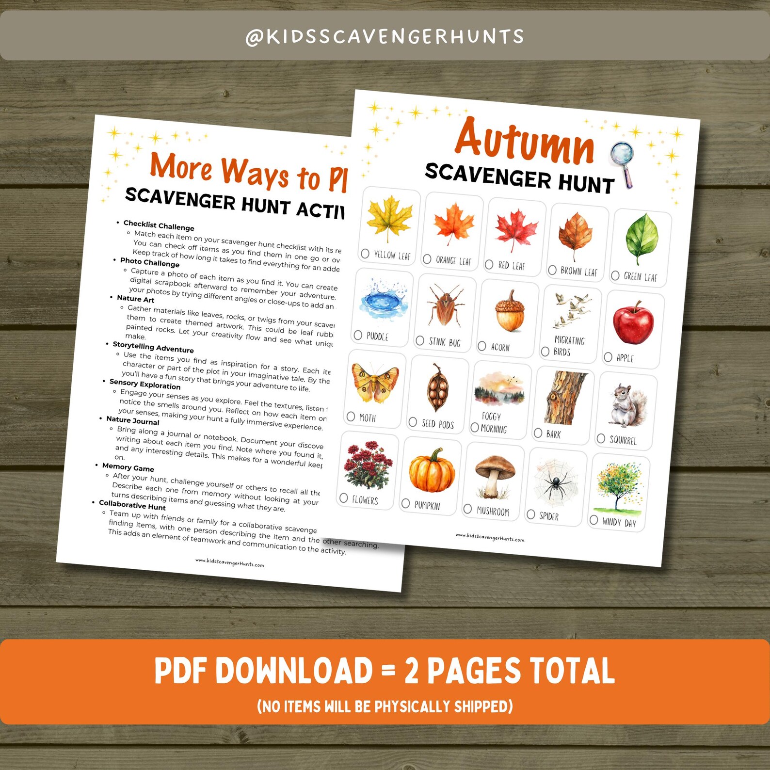 Printable Autumn Scavenger Hunt | Fall Nature Hunt for Kids | Outdoor ...