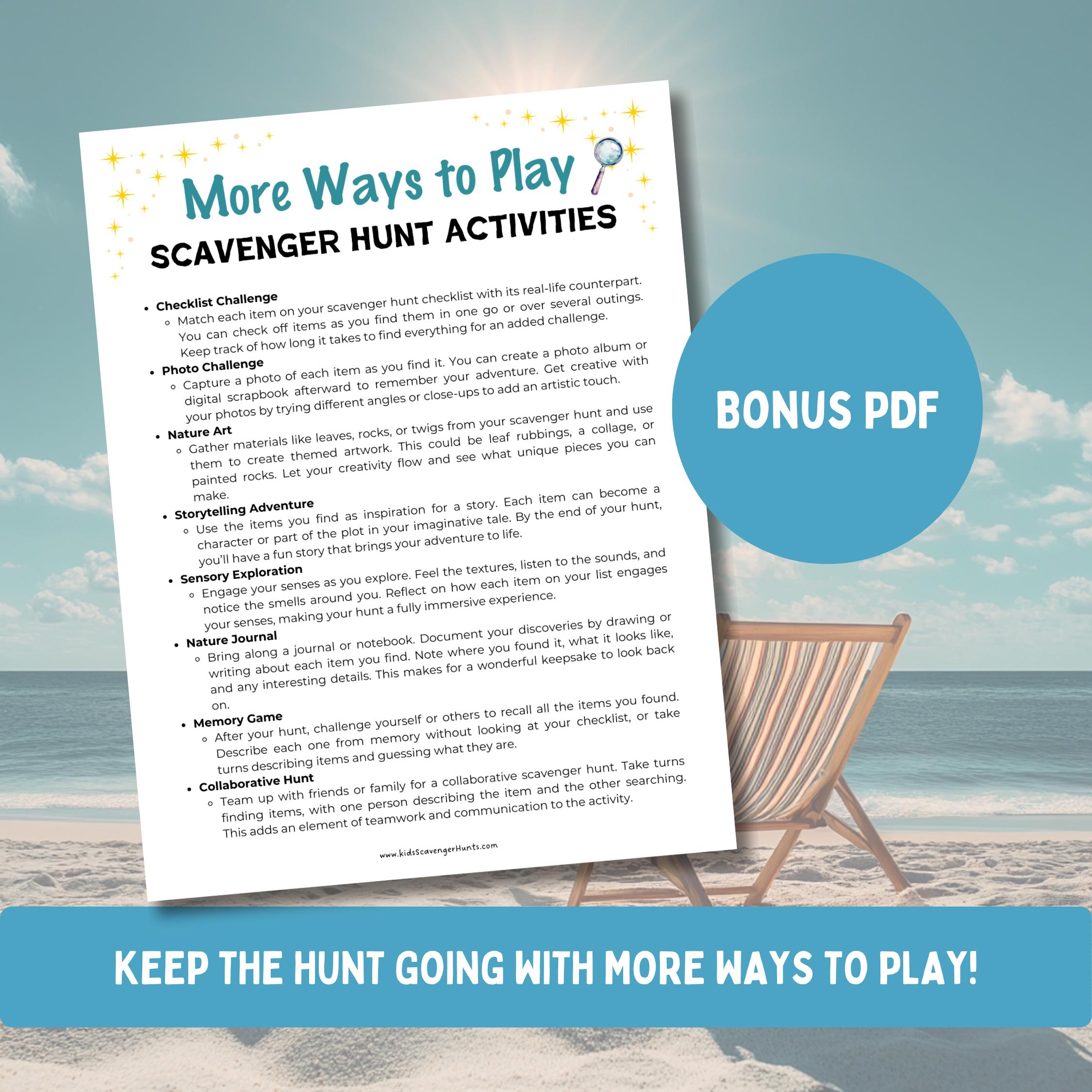 Printable Seaside Scavenger Hunt | Coastal Nature Hunt for Kids ...