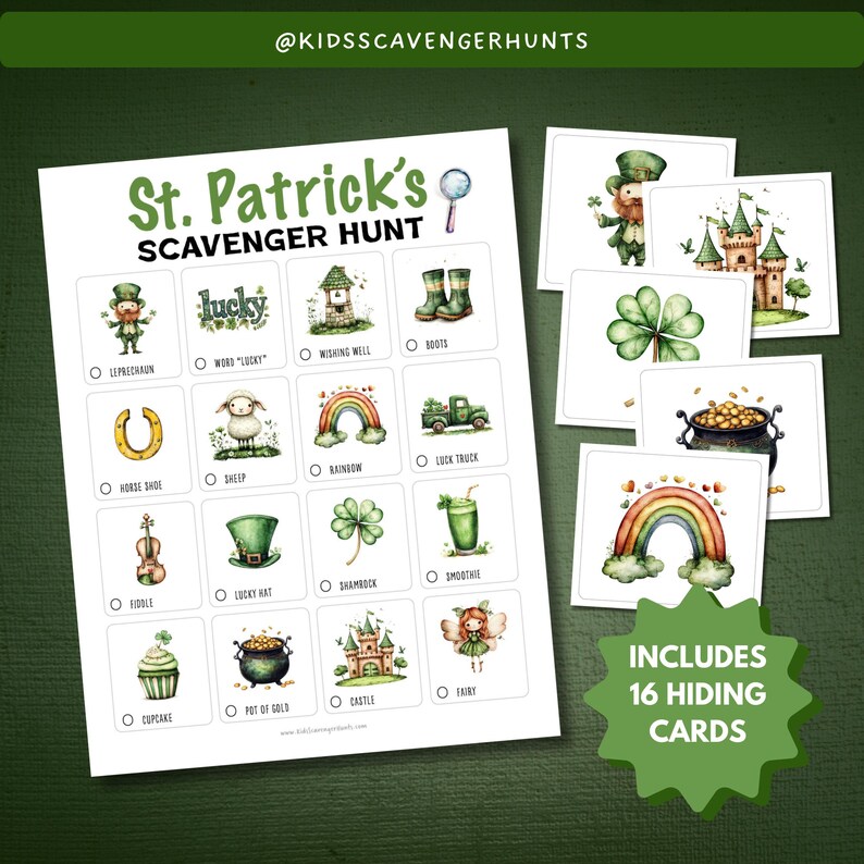Printable St Patricks Day Scavenger Hunt | Kids Activity | Party ...