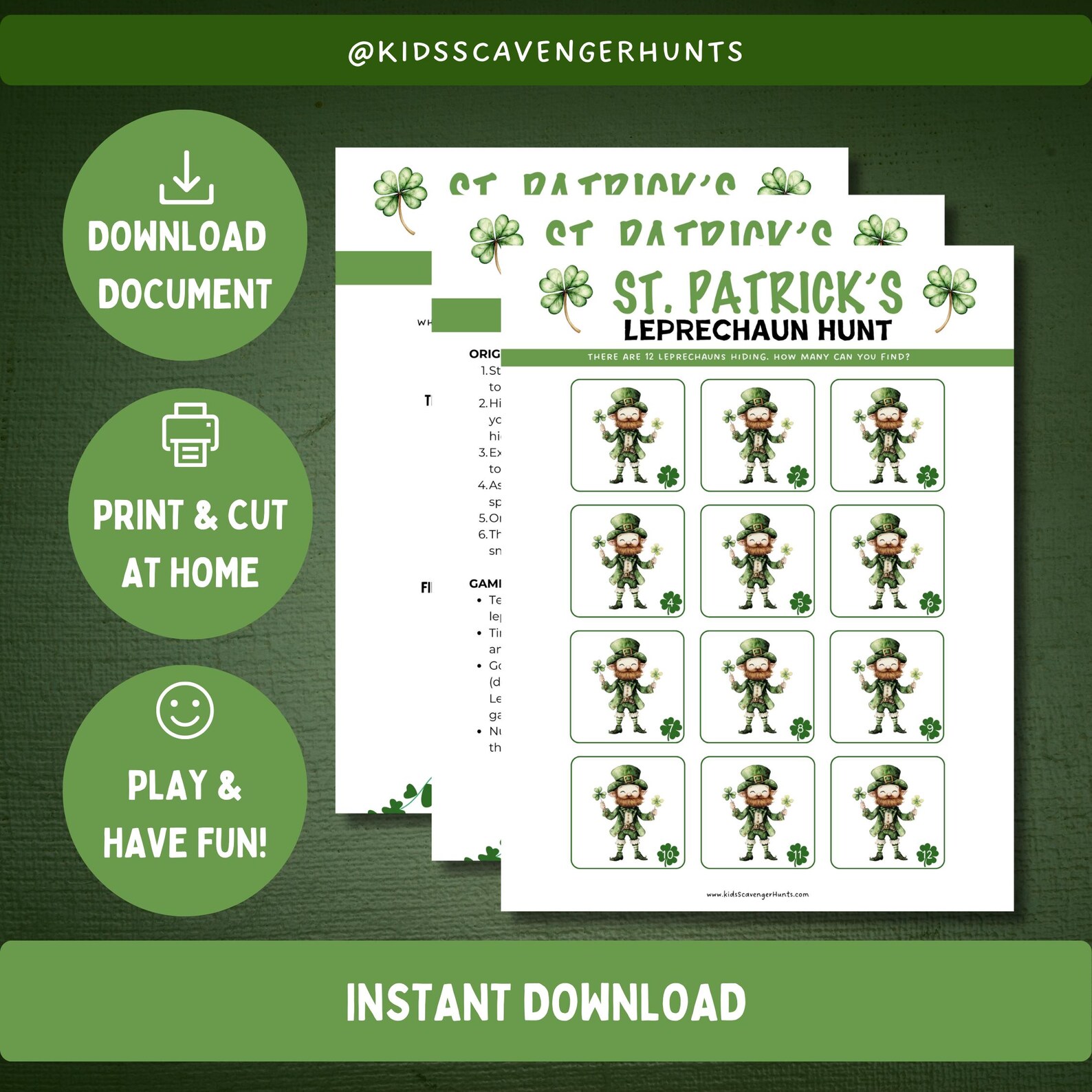 Printable St Patricks Day Leprechaun Hunt | Fun Hide & Seek Game for ...