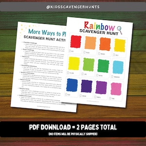 Printable Rainbow Scavenger Hunt | Color Scavenger Hunt for Kids ...