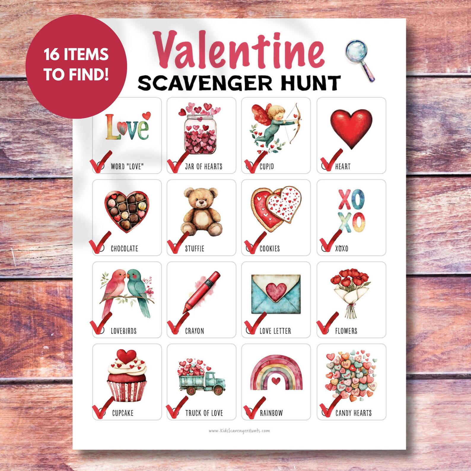 Printable Valentine's Day Scavenger Hunt | Kids Game | Family Party Fun ...