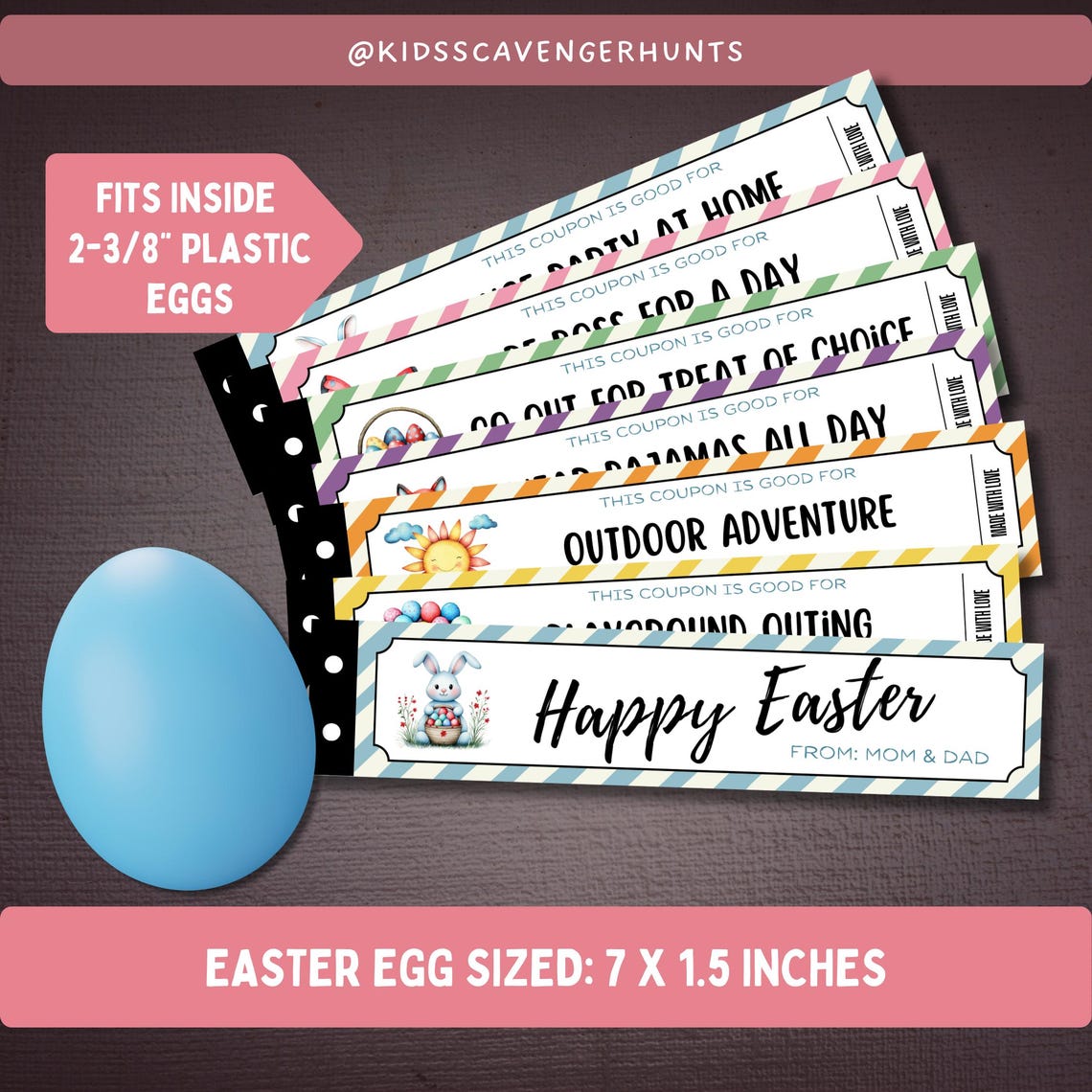 Easter Egg Coupons Printable | Non-candy Easter Egg Fillers | Easter ...