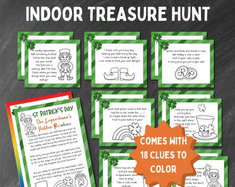 Printable St. Patrick’s Day Scavenger Hunt | Indoor Treasure Hunt With ...