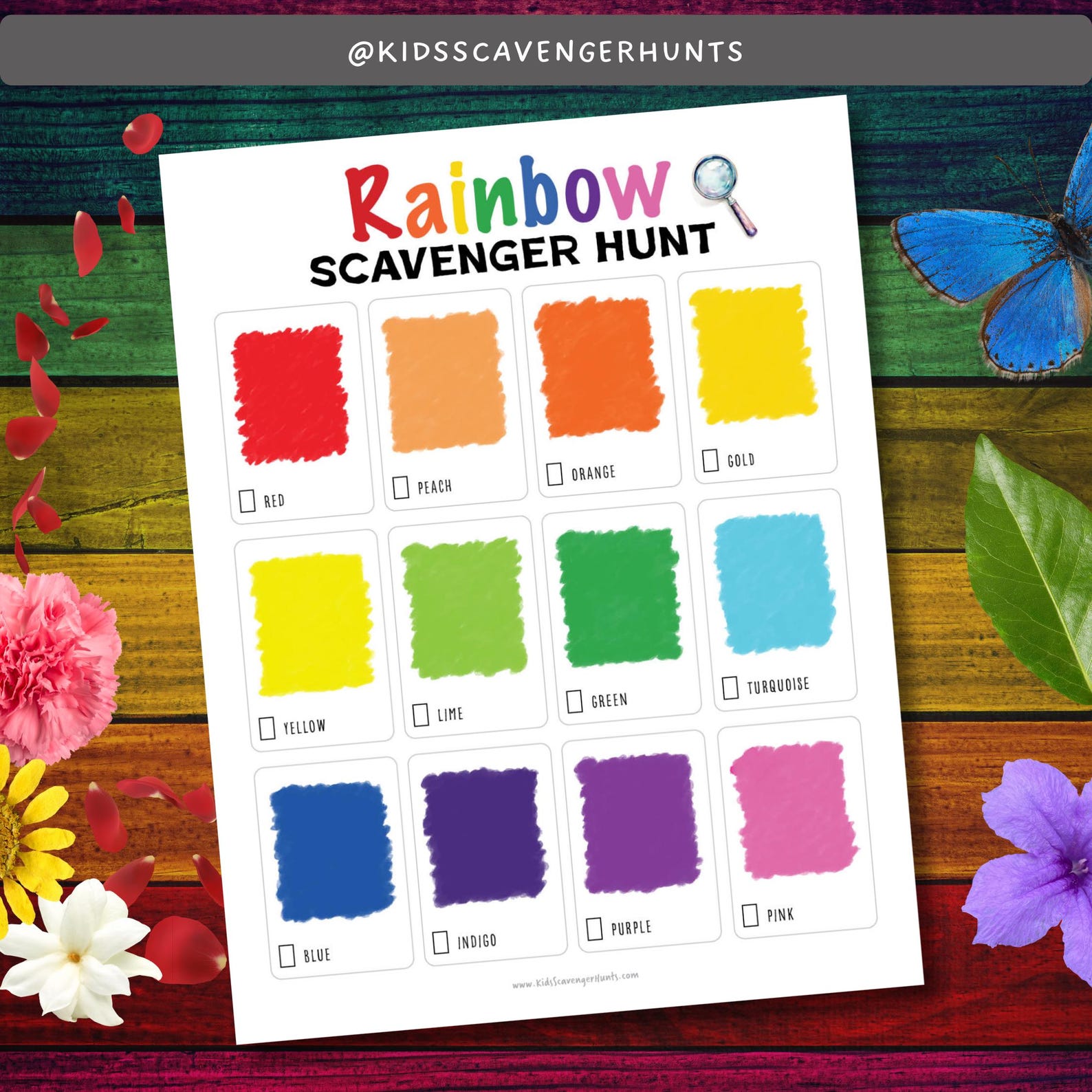 Printable Rainbow Scavenger Hunt | Color Scavenger Hunt for Kids ...