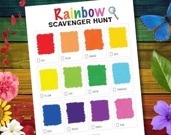 Kids Nature Rainbow Scavenger Hunt Activity - Etsy