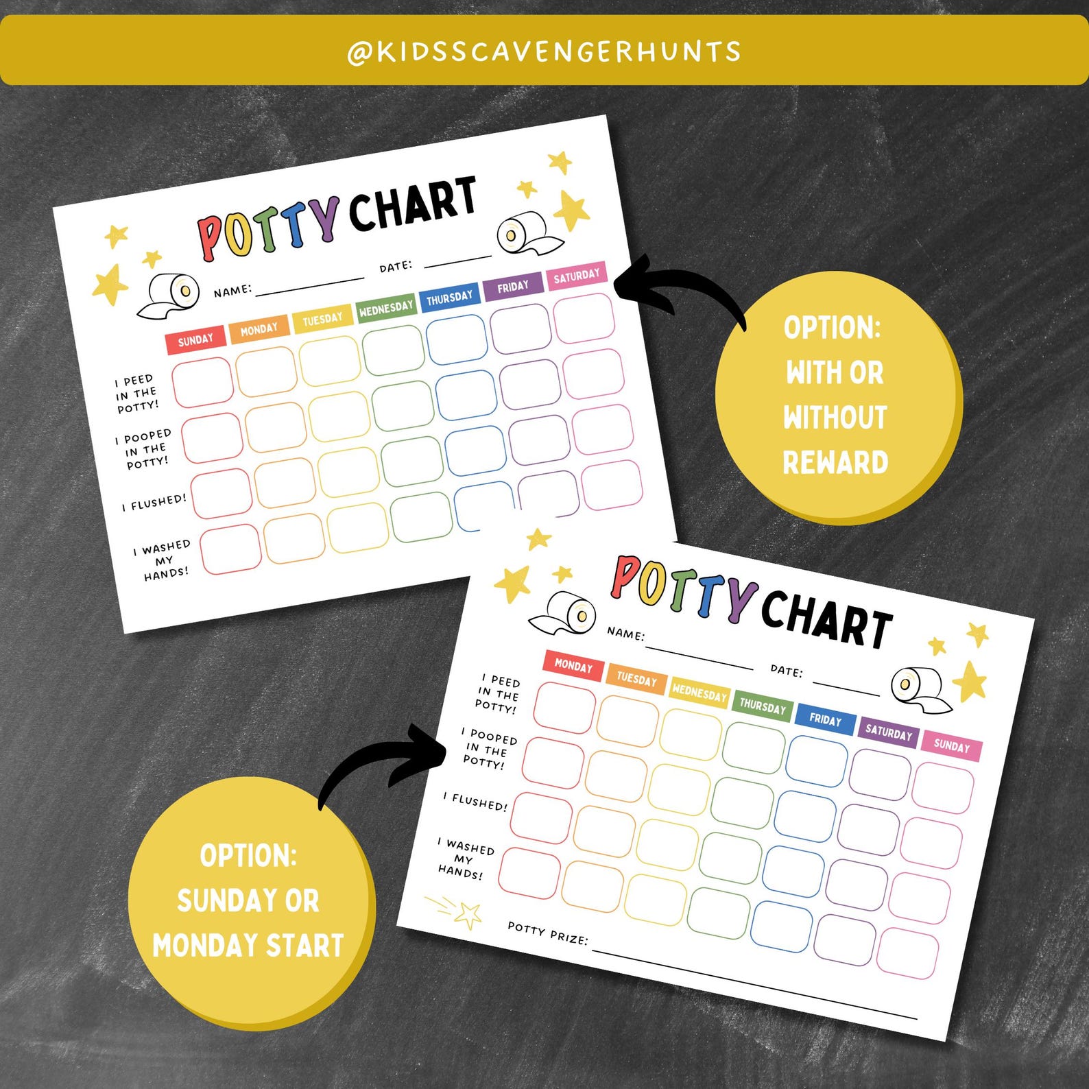 Printable Potty Training Chart for Toddlers | Printable Reward Chart ...