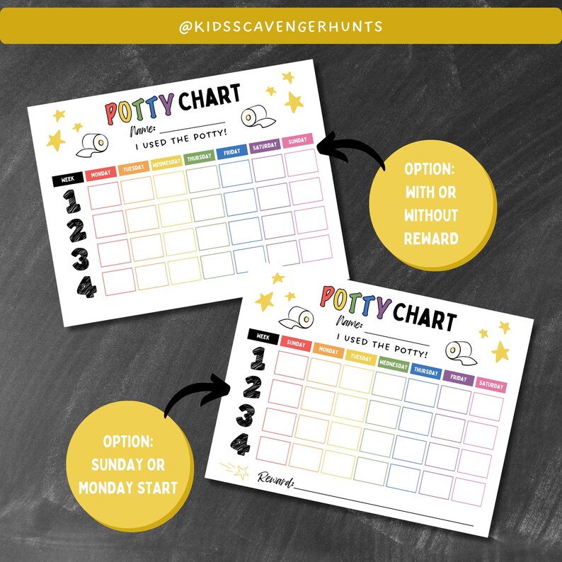 Printable Potty Training Chart for Toddlers | Printable Reward Chart ...
