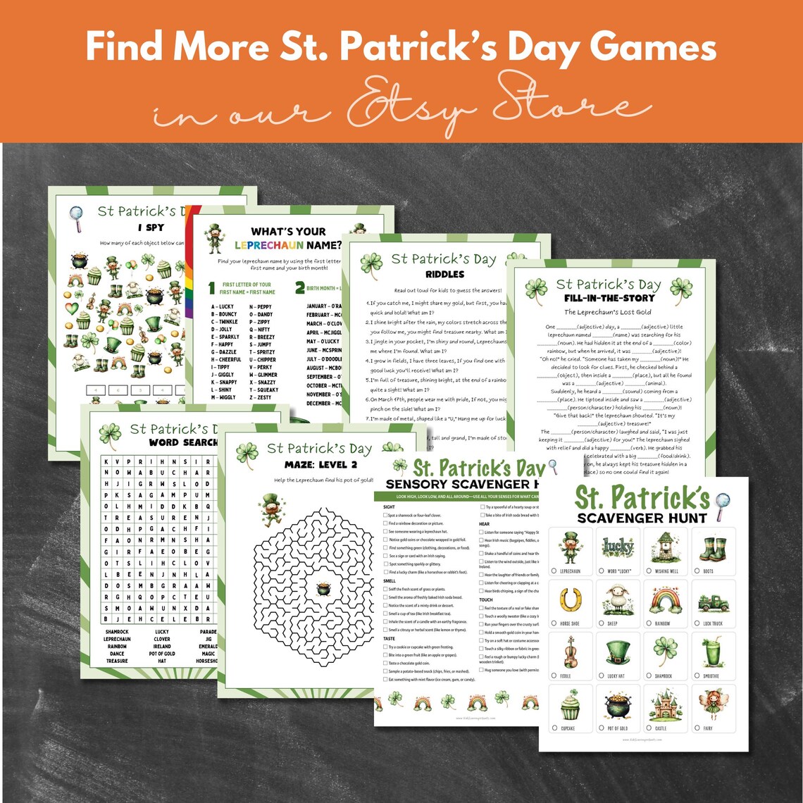 Printable St. Patricks Day I Spy Game | Kids Activity Sheet | Fun ...