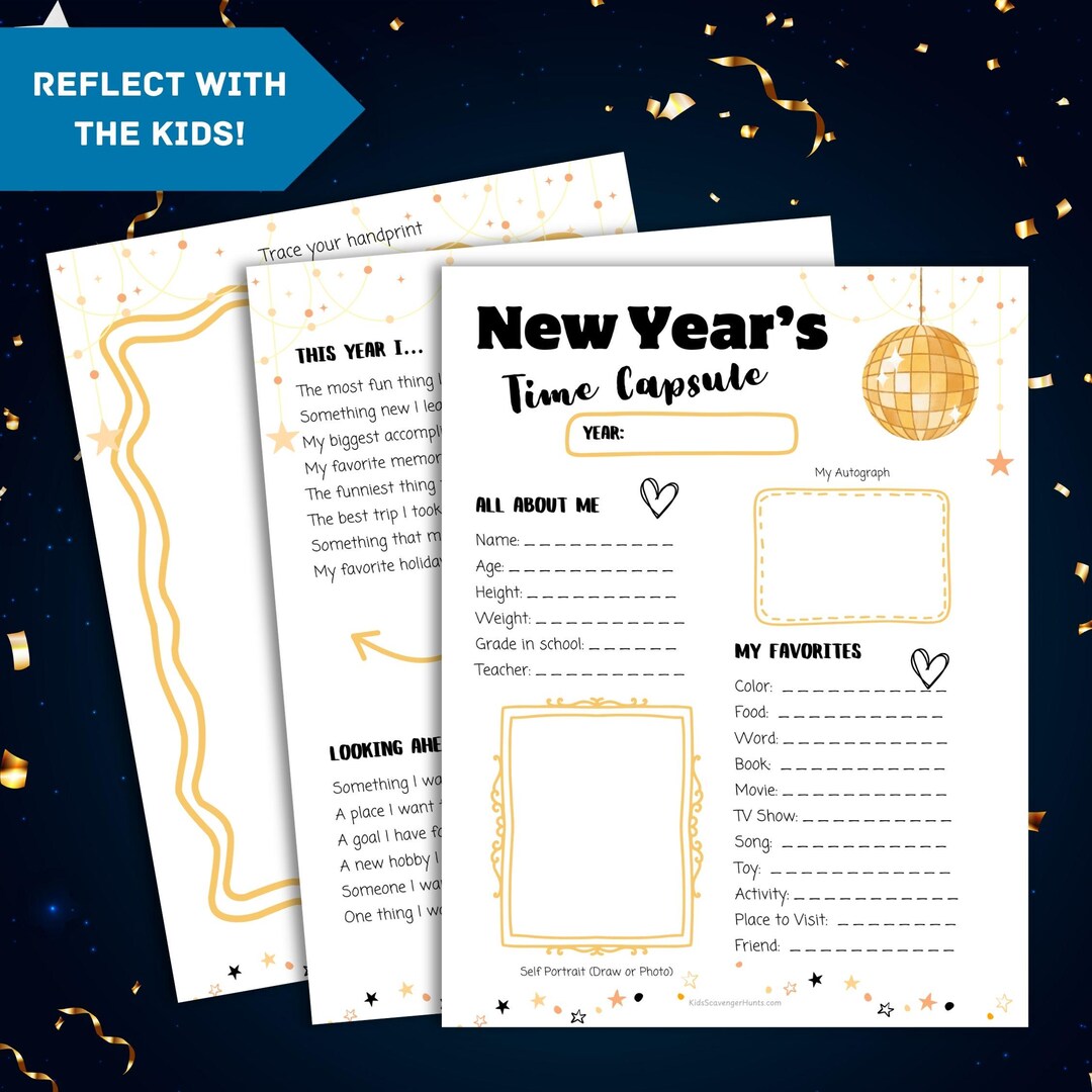 Printable New Year’s Time Capsule for Kids | Memory Keepsake Activity ...