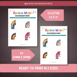 Printable Rainbow Matching Game | Color Scavenger Hunt for Kids | Fun ...