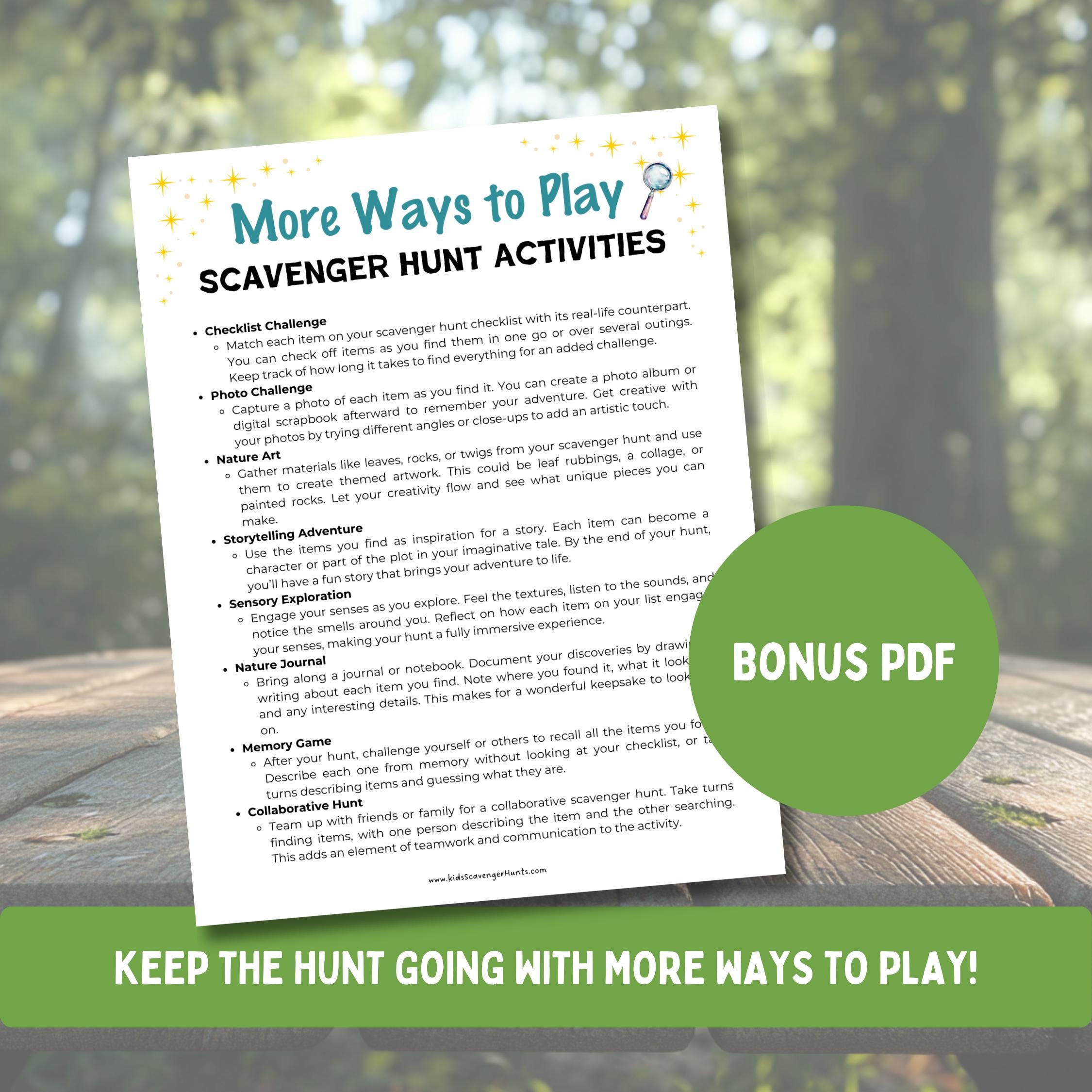 Printable Nature Scavenger Hunt for Kids | Outdoor Scavenger Hunt ...