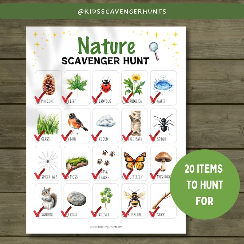 Printable Nature Scavenger Hunt for Kids | Outdoor Scavenger Hunt ...