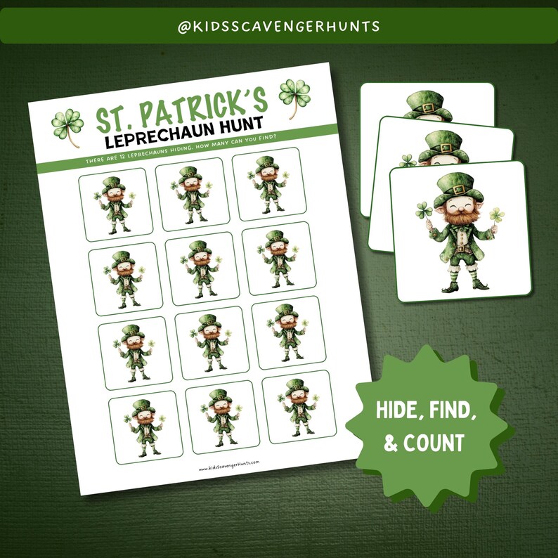 Printable St Patricks Day Leprechaun Hunt | Fun Hide & Seek Game for ...