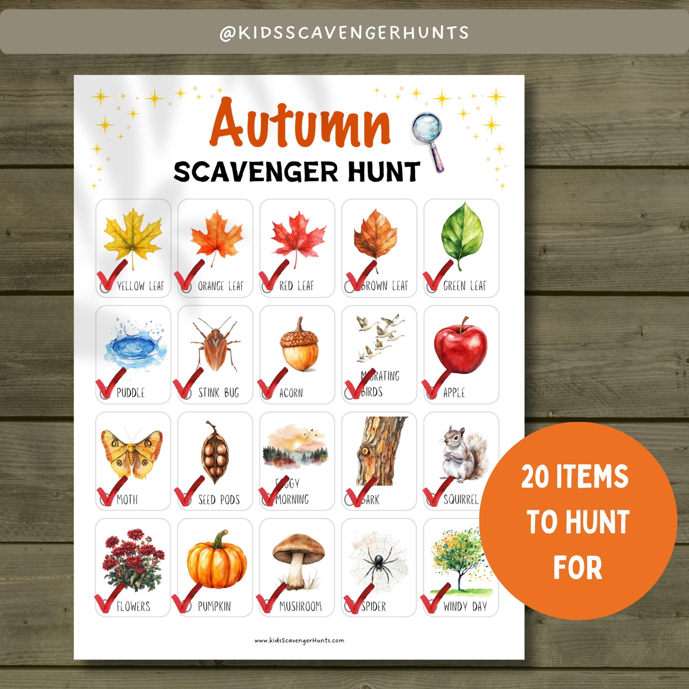 Printable Autumn Scavenger Hunt | Fall Nature Hunt for Kids | Outdoor ...