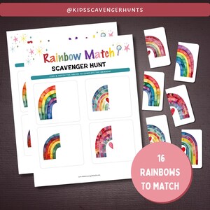 Printable Rainbow Matching Game | Color Scavenger Hunt for Kids | Fun ...