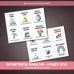 Printable Easter Movement Cards | Fun Gross Motor Game for Kids ...