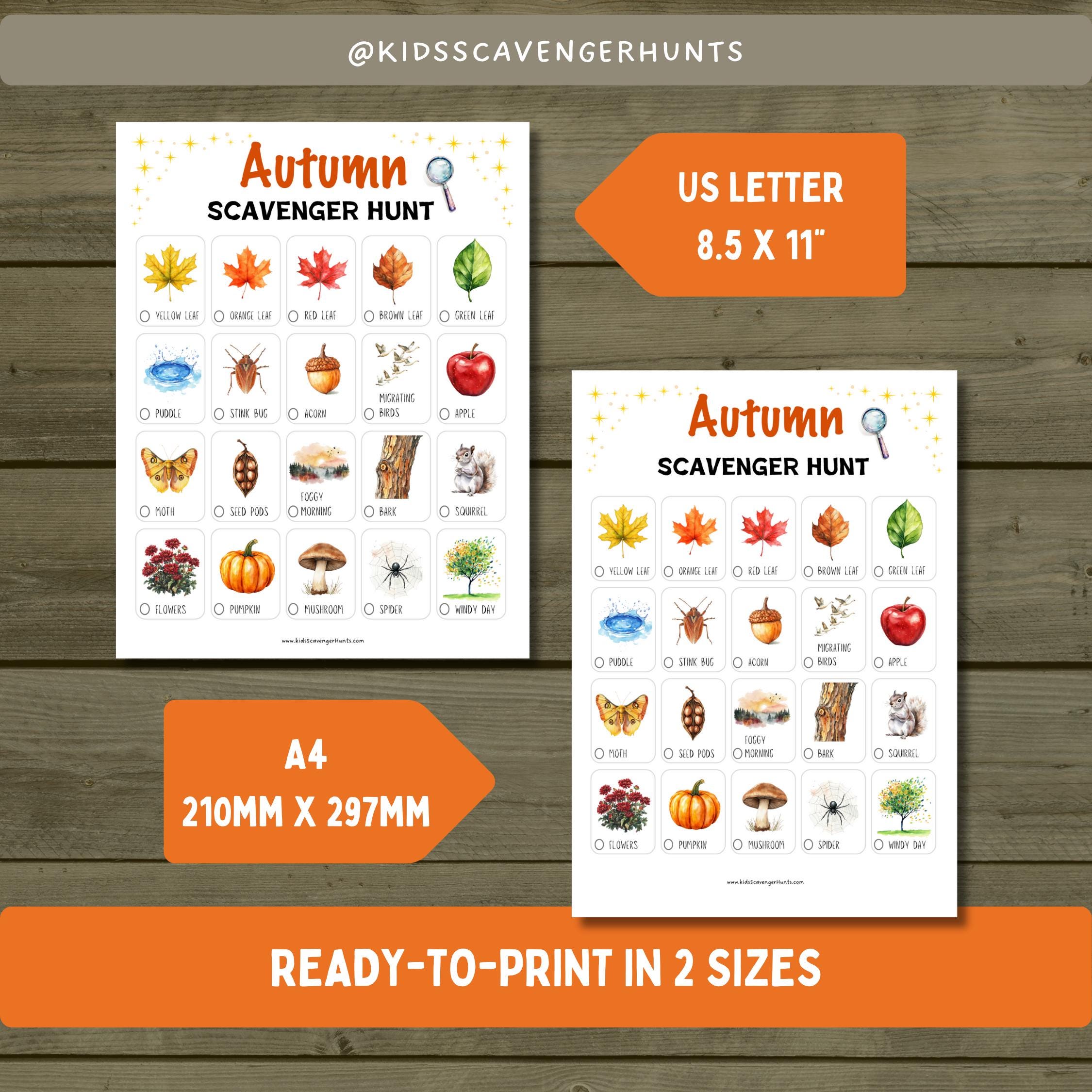 Printable Autumn Scavenger Hunt | Fall Nature Hunt for Kids | Outdoor ...