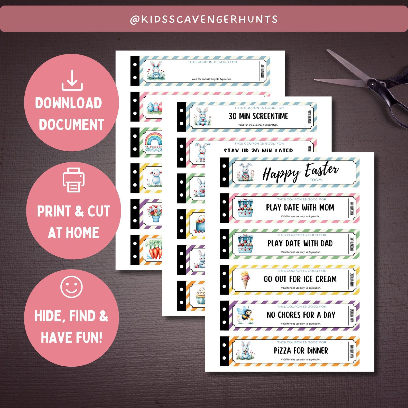 Easter Egg Coupons Printable | Non-candy Easter Egg Fillers | Easter ...