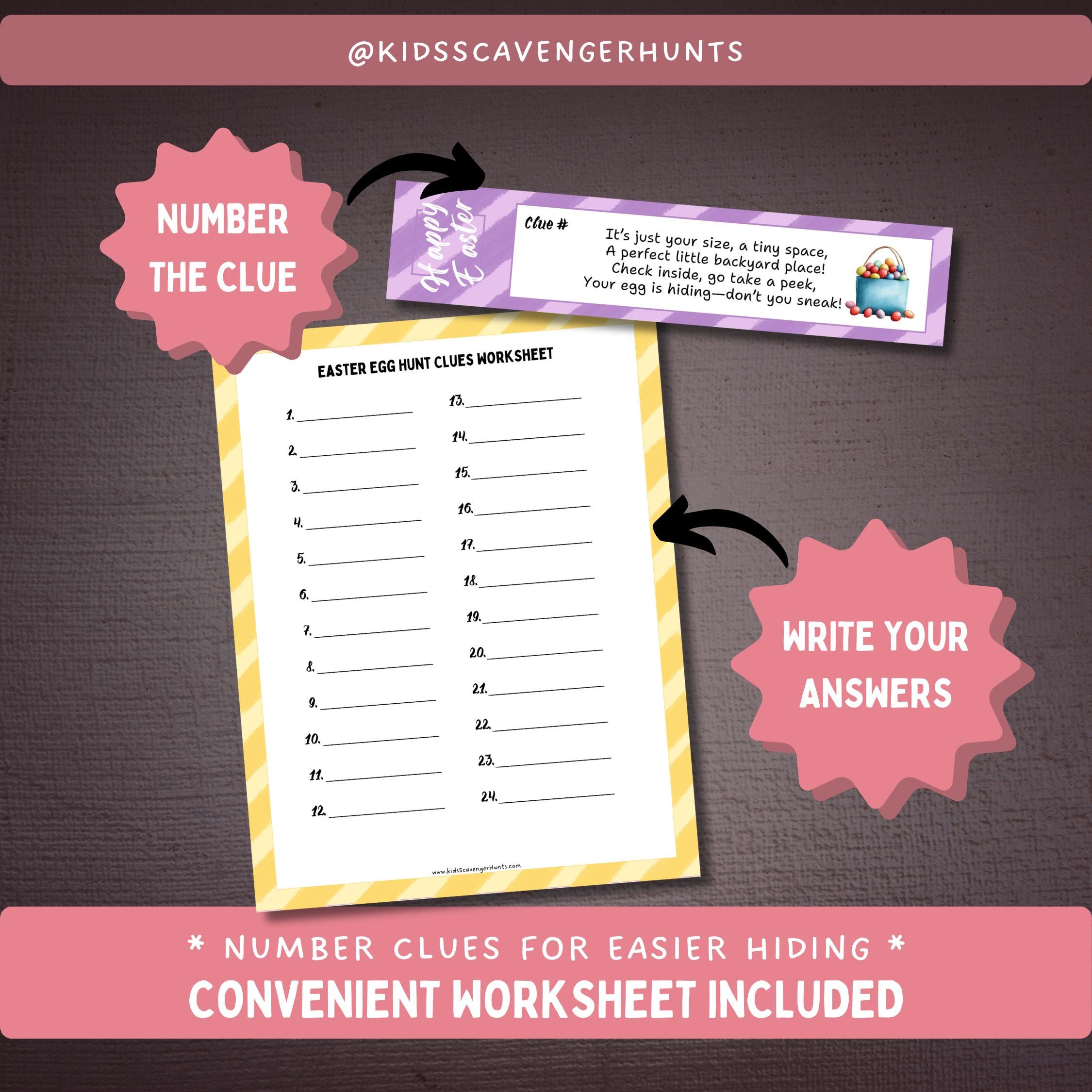 Easter Egg Hunt Printable | Easter Scavenger Hunt Clues | Egg-sized ...
