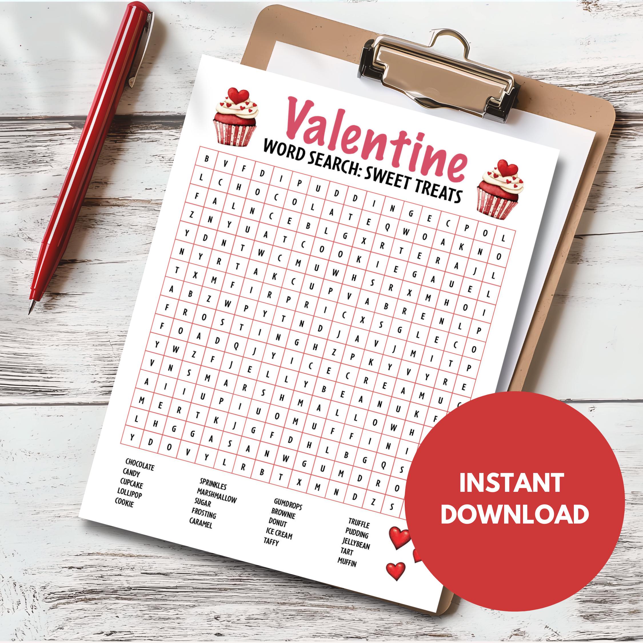 Printable Valentine’s Word Search Game | 3 Themed Puzzles | Fun Indoor ...