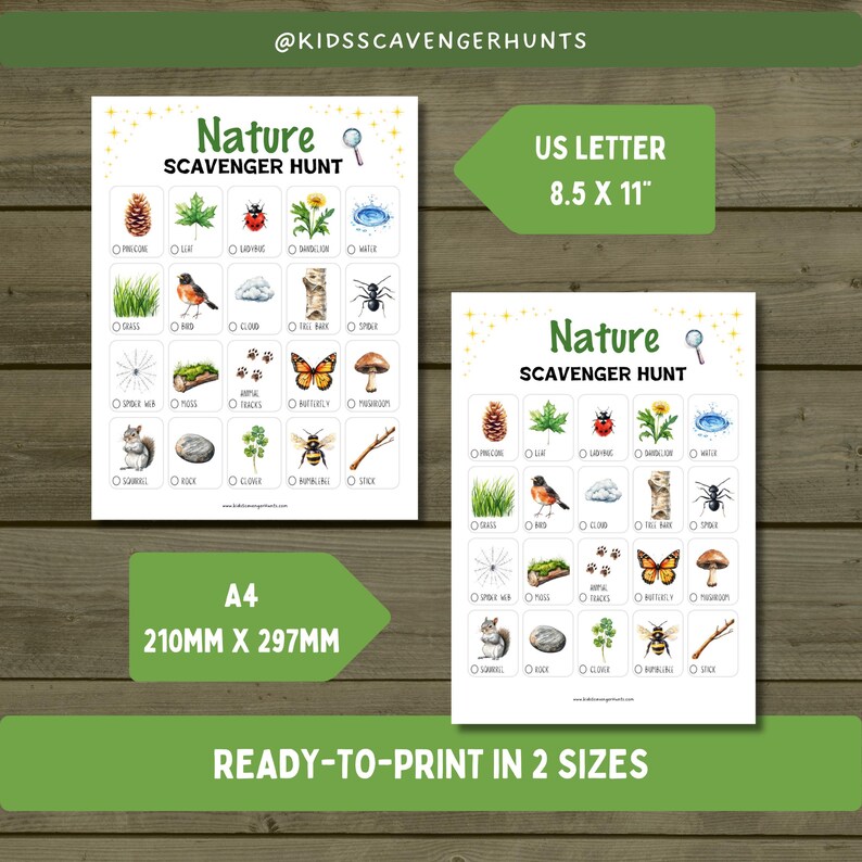 Printable Nature Scavenger Hunt for Kids | Outdoor Scavenger Hunt ...